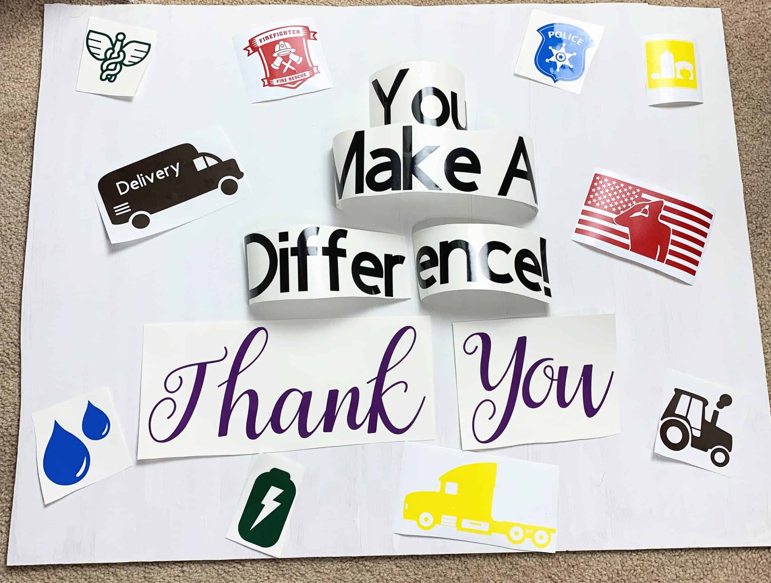 Easy DIY Thank You Sign for Essential Workers - We Got The Funk