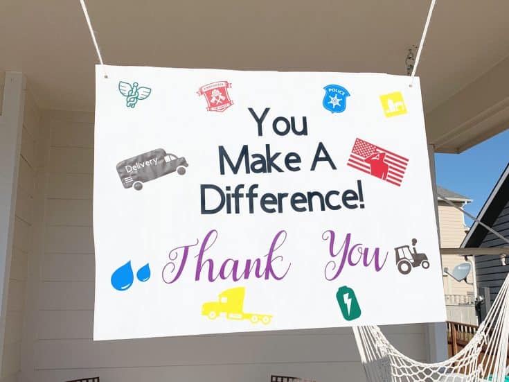 Easy DIY Thank You Sign for Essential Workers - We Got The Funk